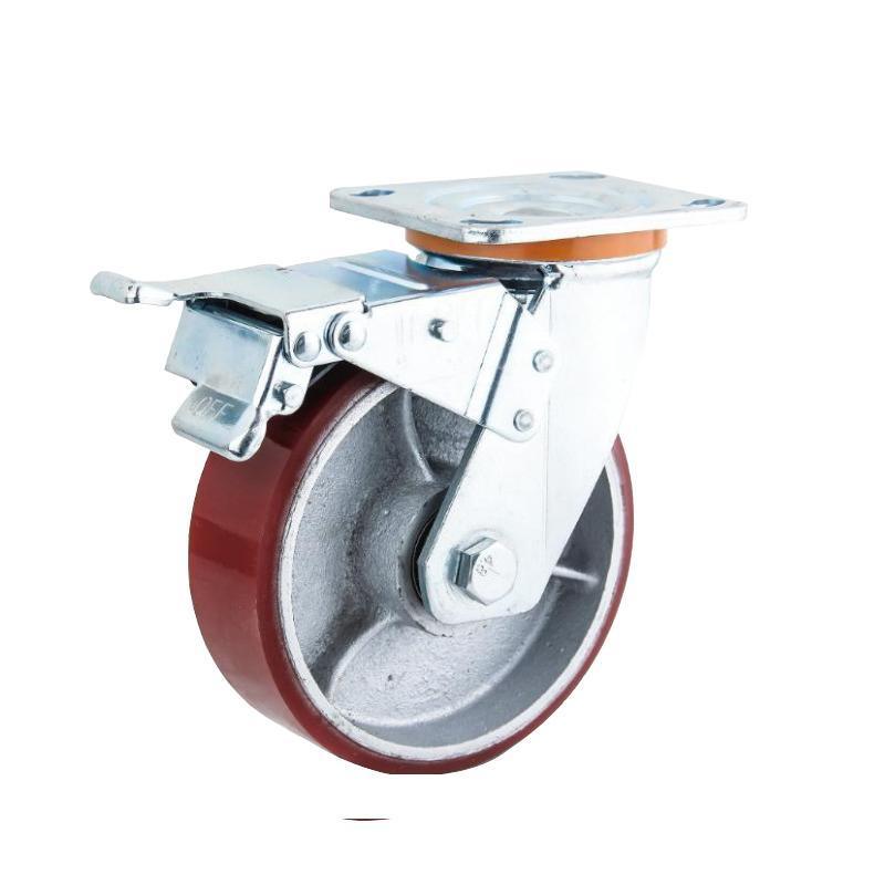 Wholesale Heavy Duty Red PU Iron Core Caster Wheels