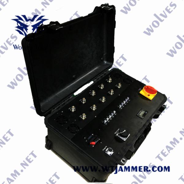 Quality Military Waterproof Outdoor 6 Bands 2500m 600W UAV Jammer for sale