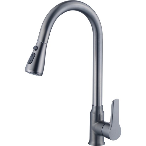 Quality Black Single Handle Kitchen Pull Out Faucet Spray Mode Kitchen Sink Taps for sale