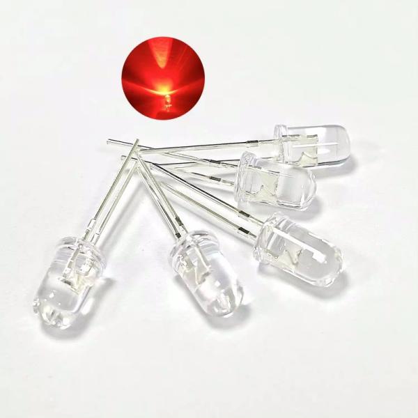 Quality Indicator Diode 660nm Red Color Round Clear Lens With Stopper Anti-Rust Dip LED Diode for sale