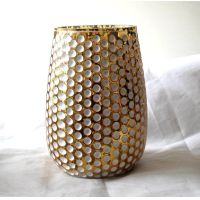 Quality 3 Size Silver Color Egg Shape Glass Candle Holders for sale