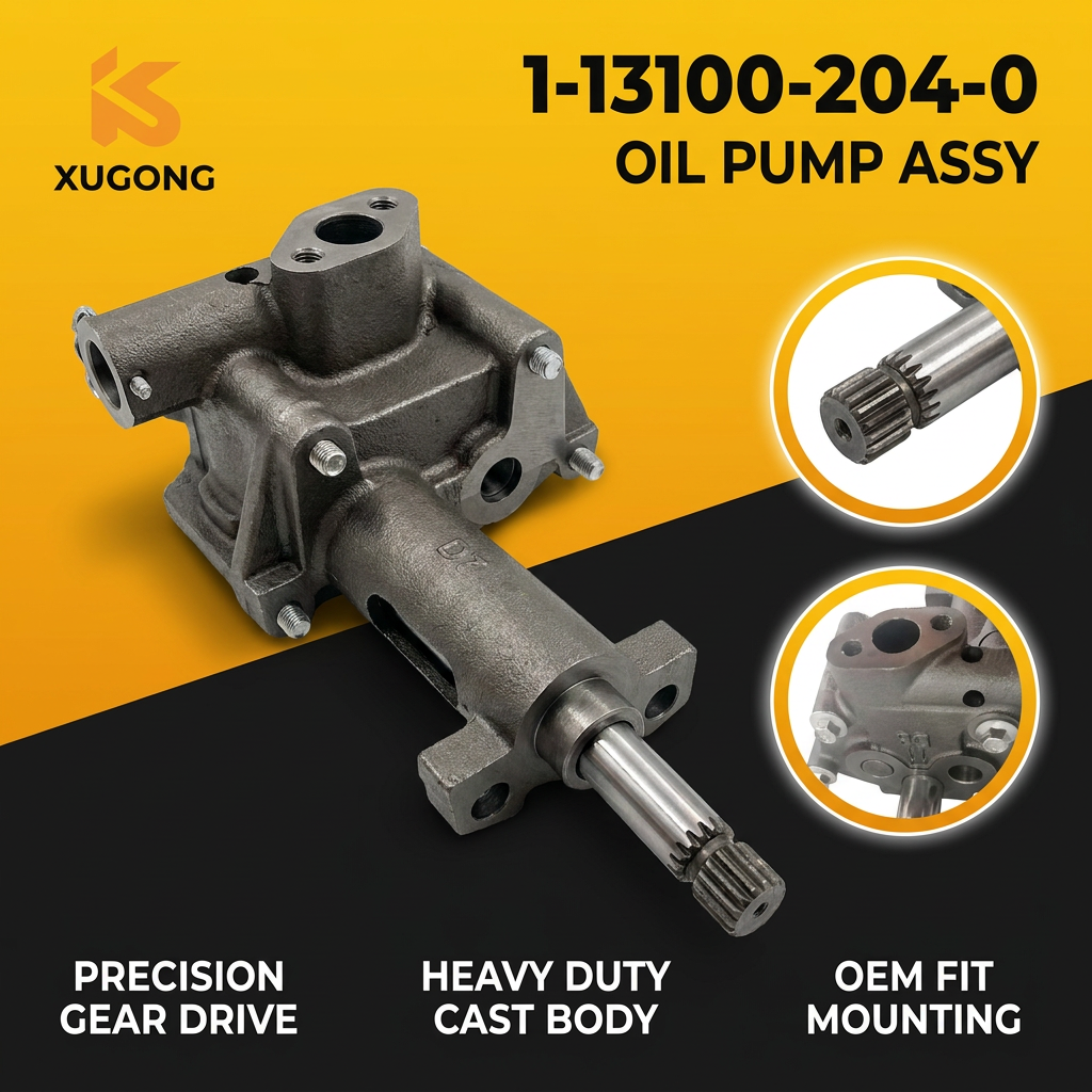 Quality Engine Oil Pump Assembly 1-13100-204-0 Isuzu 6BD1T 6BG1T for Hitachi EX200-5 for sale