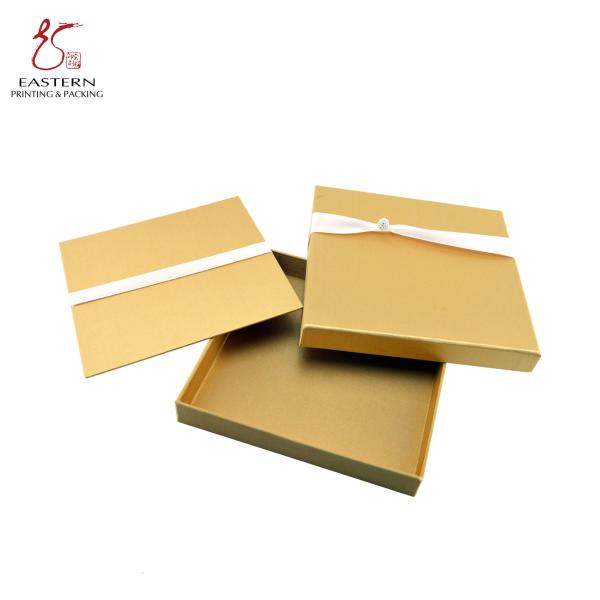 Quality custom wedding gift SGS Cardboard Craft Boxes With Silk Ribbon for sale
