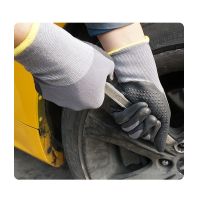 Quality DMF Free Mining Micro Foam Nitrile Coated Gloves With Nitrile Dots On Plam for sale