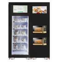 Quality Smart Fridge Vending Machine With Microeaves For Hot Food Meal.Snack Drink Salad Vending Machine With Card  Reader for sale