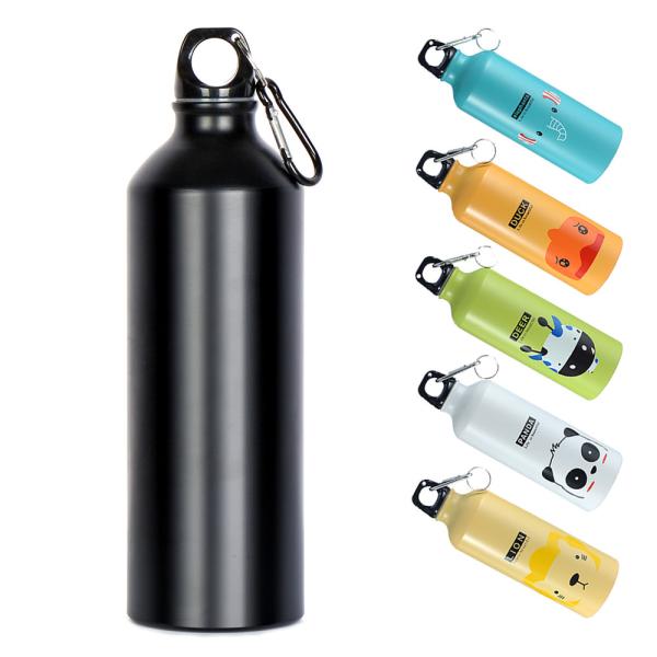 Quality Aluminum Bike Water Bottle Blanks with Carabiner Cover Custom Logo Sublimation Printing for sale