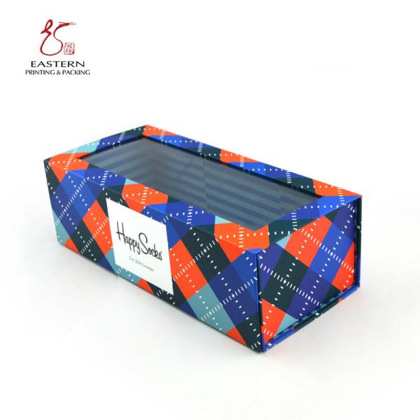 Quality Creative Fashionable CMYK 4C Printing Hard Cardboard Gift Boxes , Sock Gift Boxes for sale