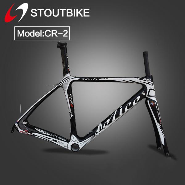 Quality 700C Carbon Fiber Road Aero Frame+Fork+Seatpost STOUT CR-2 900 Grams BB compatible with different Type for sale