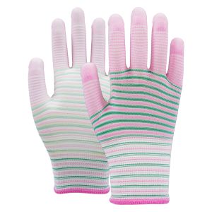 Quality NBW-PT303 13 Gauge Zebra Pattern PU Palm Coated Gloves for sale