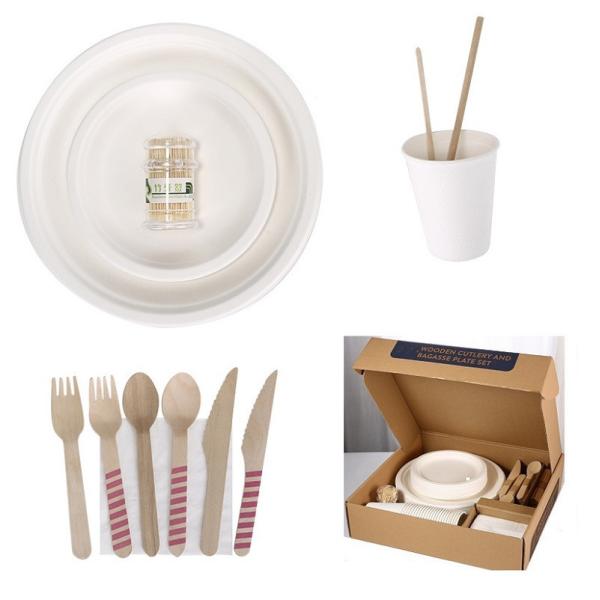 Quality Eco Sustainable Compostable Disposable Plates Cutlery Disposable Take Out Food for sale