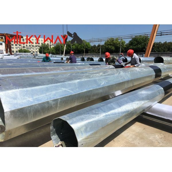 Quality 45ft Steel Power Pole with Hot Dip Galvanizing and Epoxy Coating for Long-lasting Protection in Any Terrain for sale