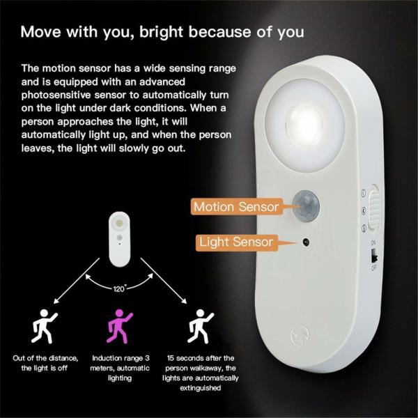 Quality 4000K 400mAH USB Rechargeable Motion Sensor Light / Rechargeable Flashlight for sale