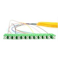 Quality 12 Core Fiber Optic Pigtail Sc APC Upc Fiber Simplex Pigtail Unjacketed Color for sale