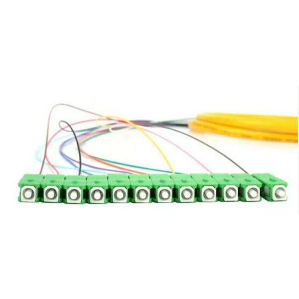 Quality 12 Core Fiber Optic Pigtail Sc APC Upc Fiber Simplex Pigtail Unjacketed Color for sale