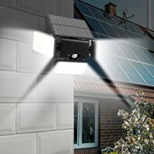Quality Adjustable Heads 1000lm 260Pcs LED Solar Motion Sensor Wall Light Outdoor for sale