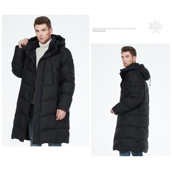 Quality 32.8cm - 36.8cm Cuff Long Men Winter Jacket Long Down Coat With Zipper And for sale