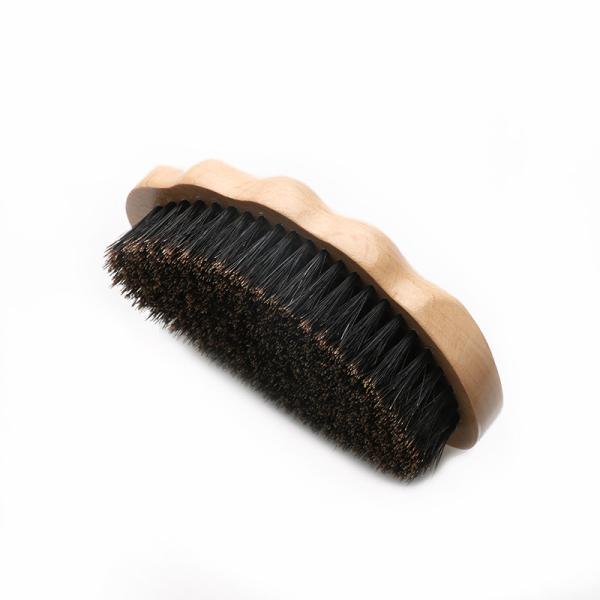 Quality Customer Logo 360 Wave Curved Brush Natural Soft Mixed Medium Hard Boar Bristle for sale