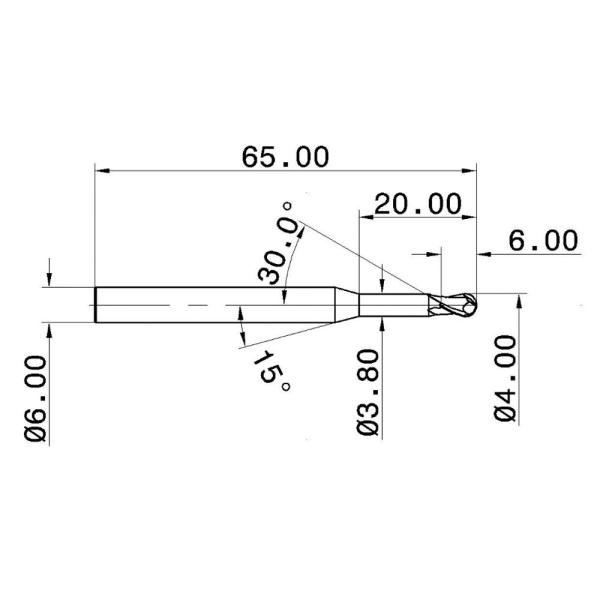 Quality 55HRC 2 Flutes Tungsten Solid Carbide Ball Nose End Mill for sale