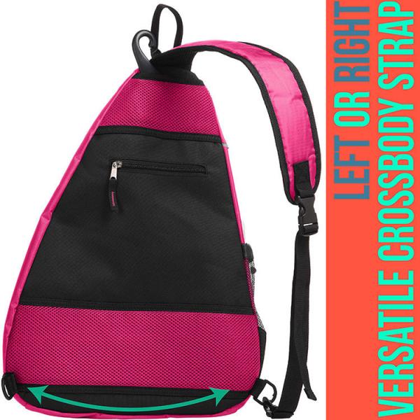 Quality Unisex Tennis Racket Bag Multi Pocket Polyester Black Crossbody Bag for sale