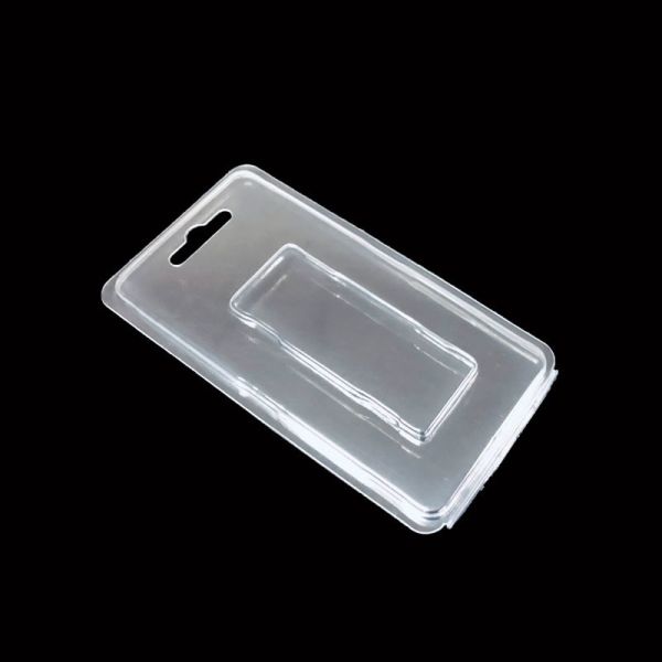 Quality Customizable PET Hinged Blister Clamshell Packaging for Artificial Nails Makeup for sale