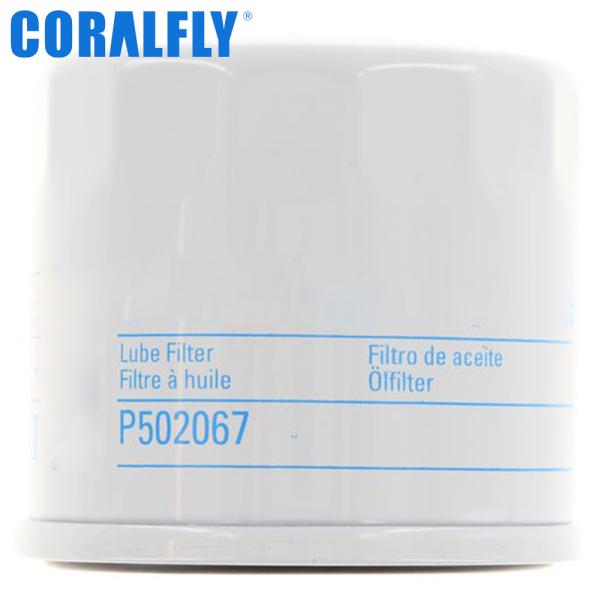 Quality Full Flow Type P502067 For CORALFLY Oil Filter Cellulose Oil Filter for sale