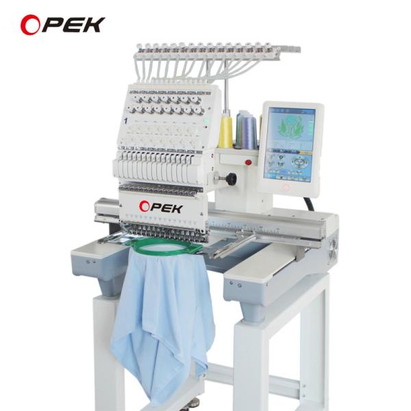 Quality OPEK Digital Computerized Single Head Cap Garment Flat Embroidery Machine for for sale