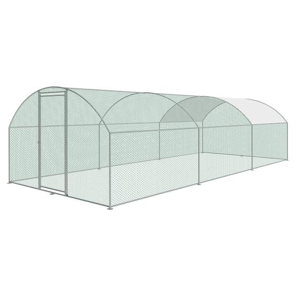Quality Galvanized Steel Pipe Round Top 5.6m Walk In Chicken Cage for sale