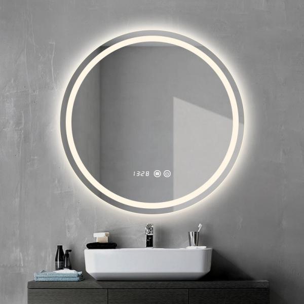 Quality Customized LED Round Bathroom Mirror Smart Luxury LED Bathroom Mirrors 3200K for sale