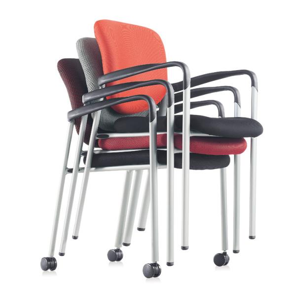 Quality Breathable Mesh Stackable Meeting Chairs For Conference Room Blue for sale