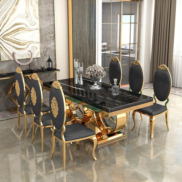 Quality Stainless Steel Marble Restaurant Square Dining Room Tables OEM ODM for sale