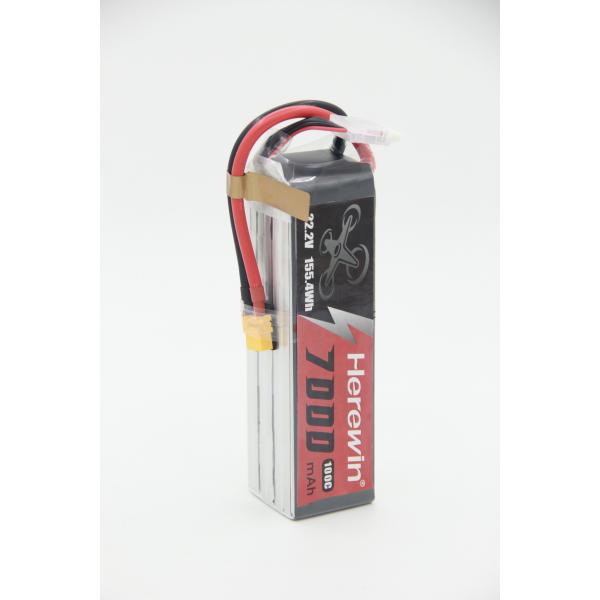 Quality Herewin High Rate fast speed 6s battery fpv 100C 7Ah FPV Drone Battery 822g for sale