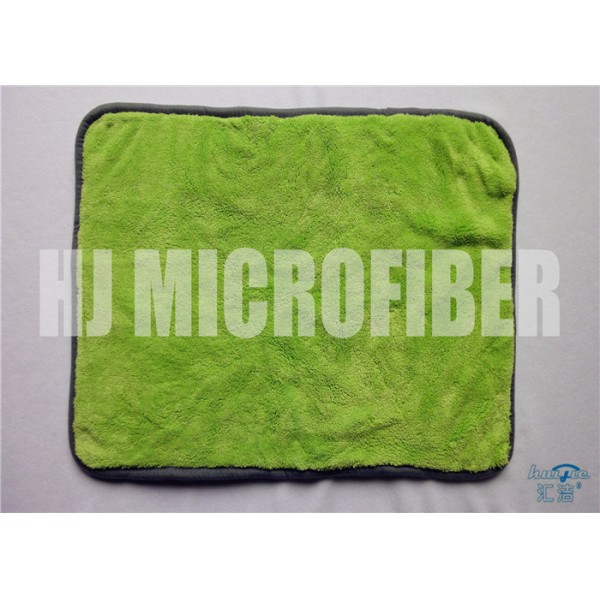 Quality Green Plush Buffering Towel / High Absorbtion Microfiber Dusting Cloth For for sale