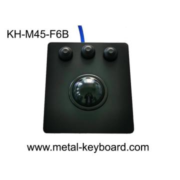Quality Metal Panel Industrial Black Trackball Mouse With 3 Waterproof Buttons for sale
