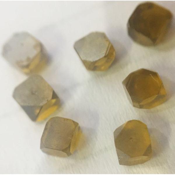 Quality MCD Mono Crystalline Diamond Dodecahedron / Tower Shaped Yellow Rough Diamond for sale