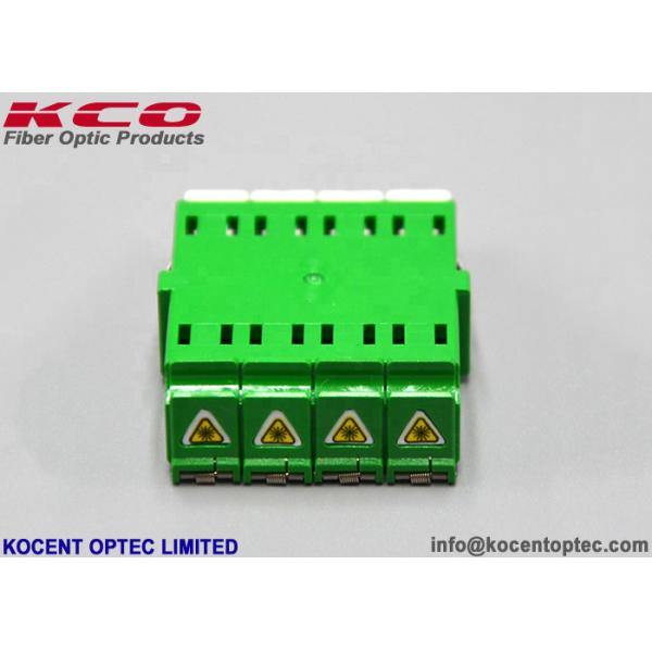 Quality Quad LC APC Shutter Optical Fiber Adapter Singlemode LC Coupler For FTTH for sale