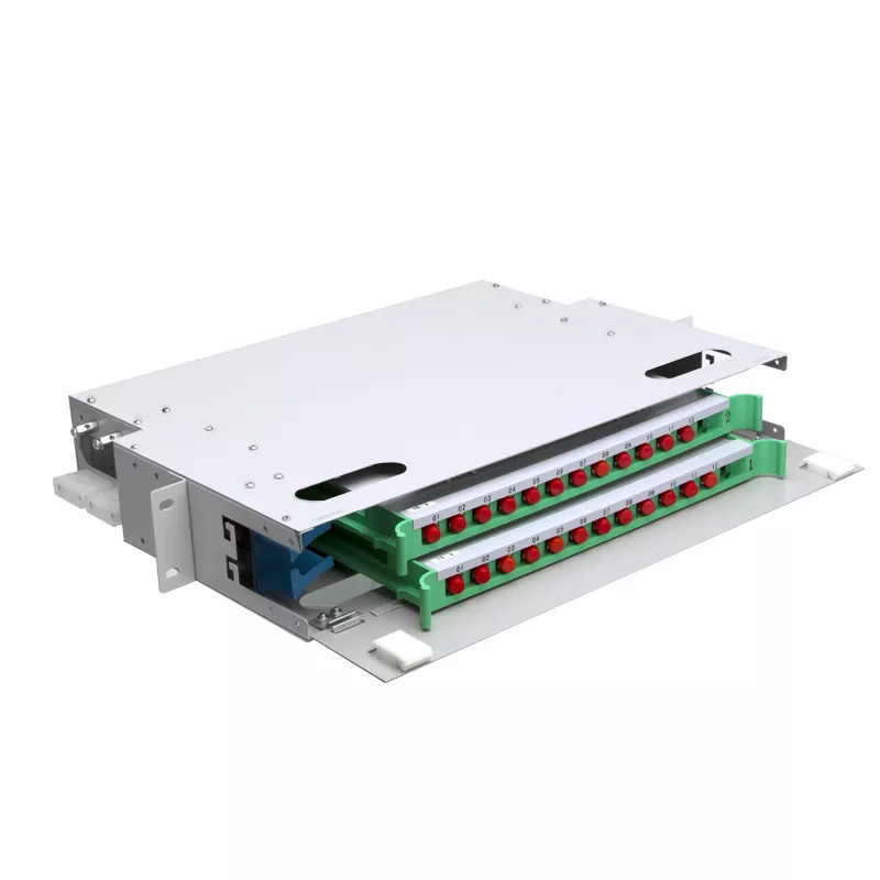 Quality FTTH 1U Fiber Panel 24 Core 19 Inch Rack Patch Panel ODF Unit for sale