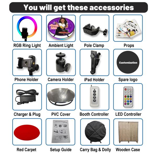 Quality Thick Metal Automatic 360 Degree Slow Motion Photo Booth Round Shape for sale