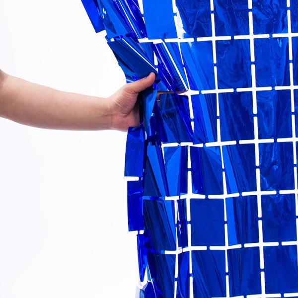 Quality Elegant Assorted Grid Pattern Curtain Foil Square For Background Wall Party Dressing for sale