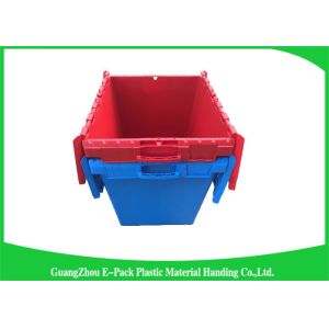 Quality Solid Moving Plastic Attached Lid Containers , 50kgs Security Plastic Bins With for sale