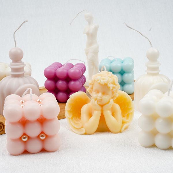 Quality Customized White Soy Rubix Cube Luxury Big Scented Bubble Candles for sale