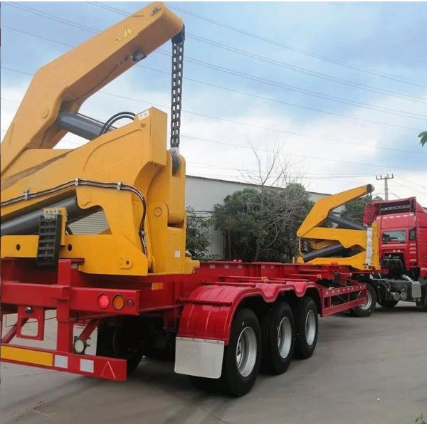 Quality 3 Axles Truck Crane 20Ft 40 Ft Type Container Carrier Side Loader Skeleton Semi for sale