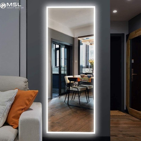 Quality Wall Mounted LED Square Mirror 6000K LED Illuminated Bathroom Mirror Customized for sale