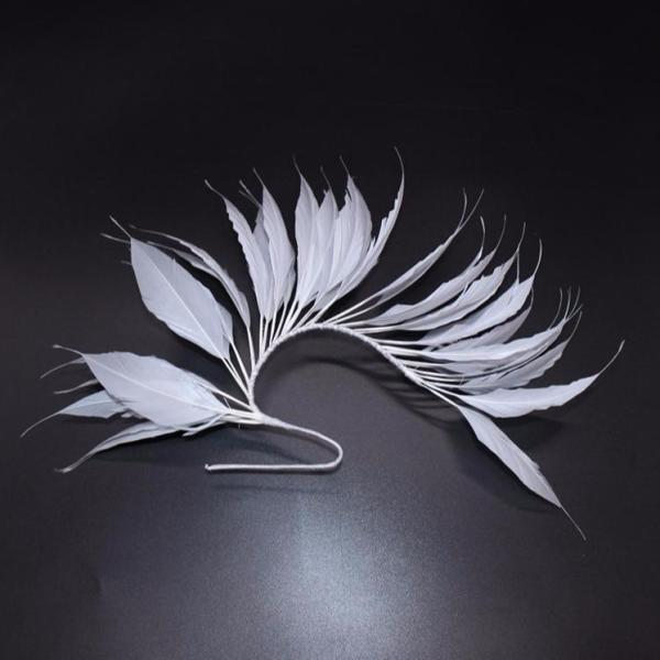 Quality Dyed Pattern Goose Feather Flower Mount with Wire Accessory Durable Construction for sale