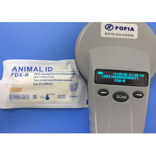 Quality CE 134.2khz Microchip Dog Scanner , RFID Smart Reader With LCD Display for sale