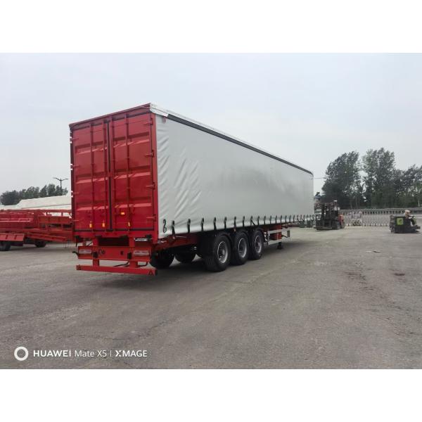 Quality 50t Curtain Side Van Open Light Cargo Semi Trailer Tread 1840mm for sale