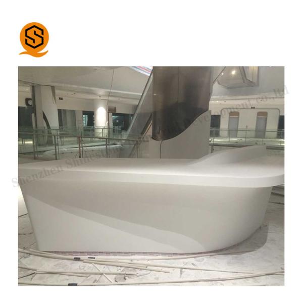 Quality Solid Surface Curved Salon Reception Desk for sale