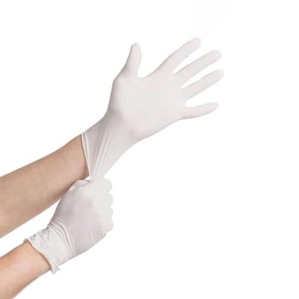 Quality Milky White 240mm Length Disposable Medical Latex Gloves Environmental for sale