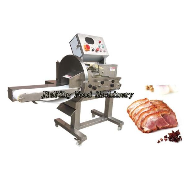 Quality Cooked Meat Processing Machine , Beef Slicing Cutting Machine With Neatly Discharge for sale