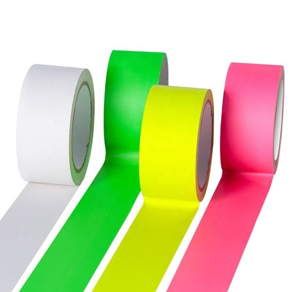 Quality Polyester Cotton Tintage Backing Heavy Duty Floor Stage Fluorescent Duct Tape And Cloth Tape for sale