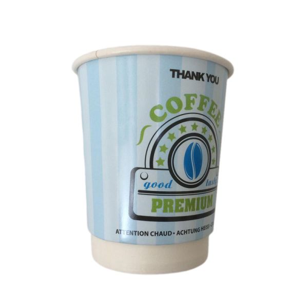 Quality Water Based 8oz Double Wall Cups Disposable Compostable Paper Cup Lightweight for sale